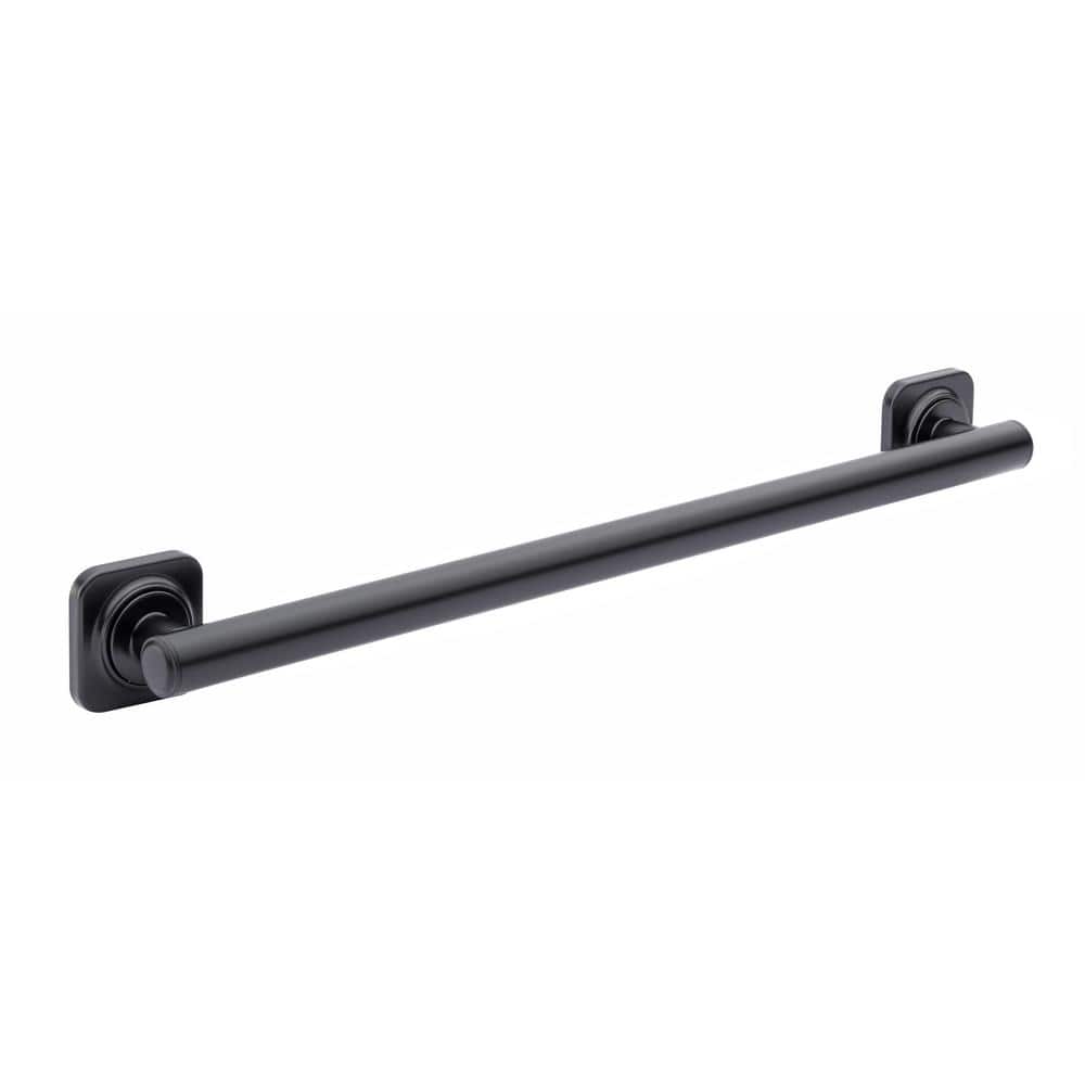 Glacier Bay Farrington 24 in. x 1 1/4 in. Decorative Grab Bar in Matte ...