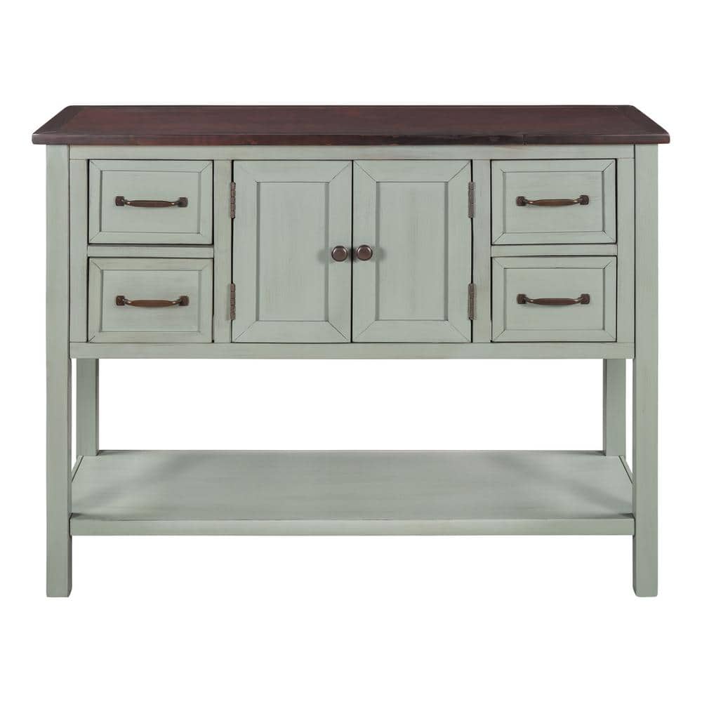 Utopia 4niture Beatriz 15.7 in. Green Rectangle Console Table with ...