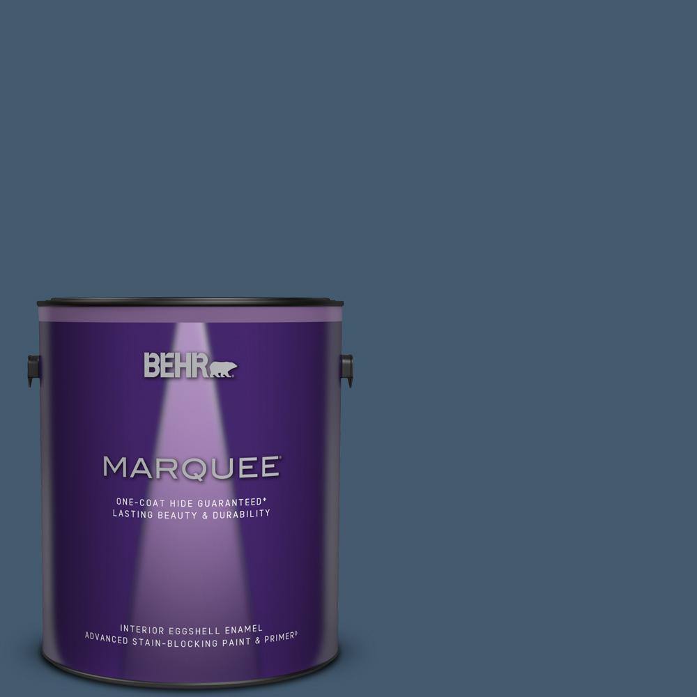 BEHR MARQUEE 1 gal. #S500-7 Infinite Deep Sea One-Coat Hide Eggshell ...