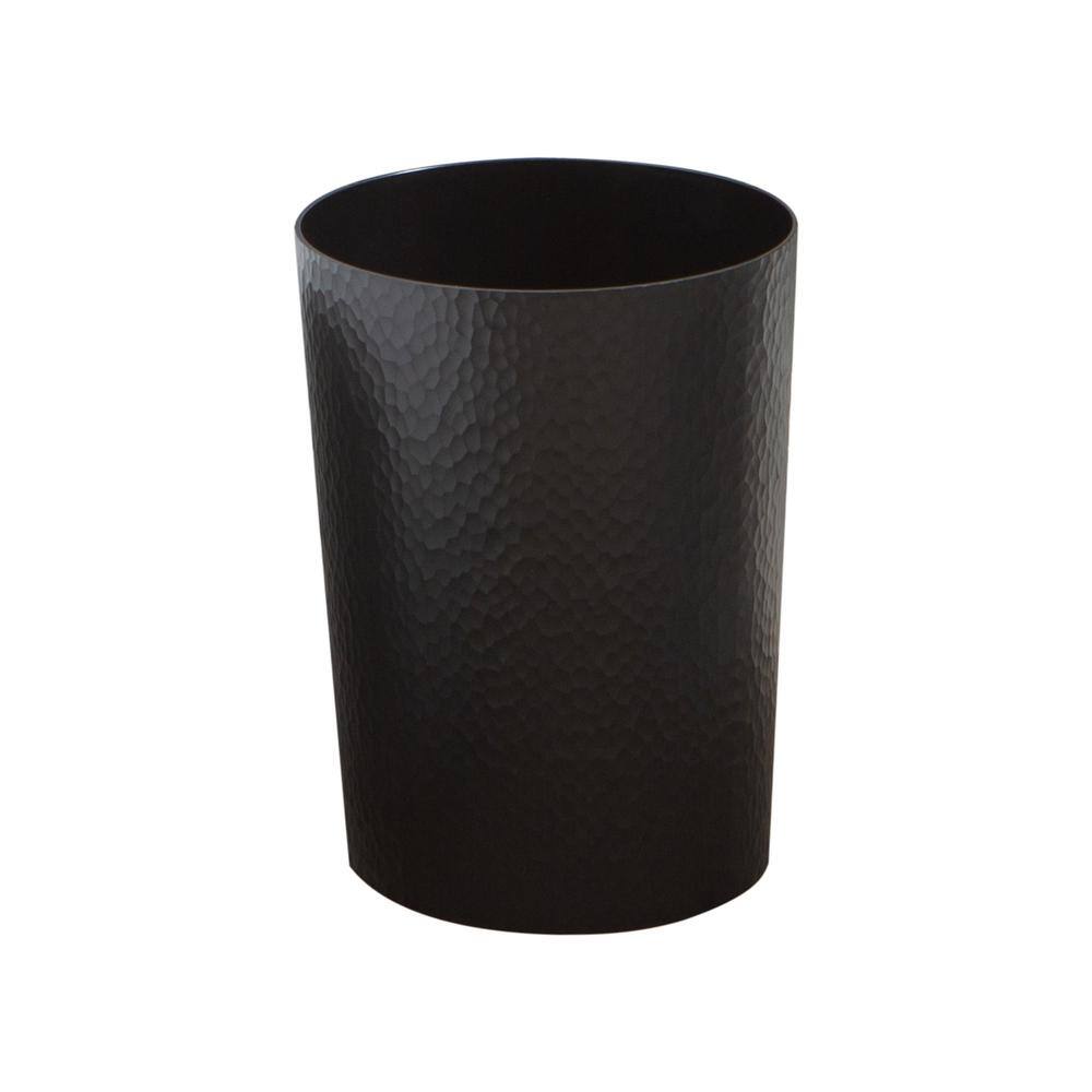Bath Bliss Hammered Textured Trash Can in Black 22282-BLACK - The Home ...
