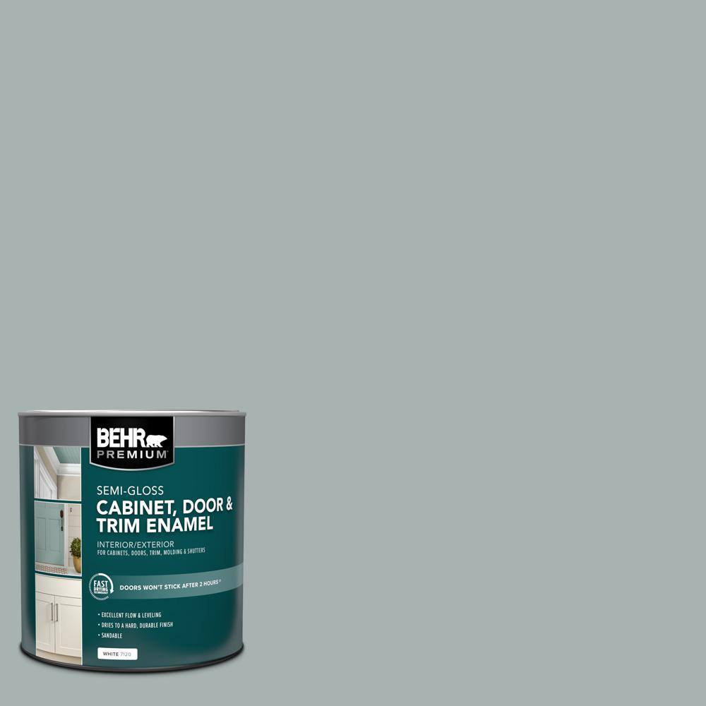 BEHR PREMIUM 1 qt. #730F-4 Flint Smoke Semi-Gloss Enamel Interior ...