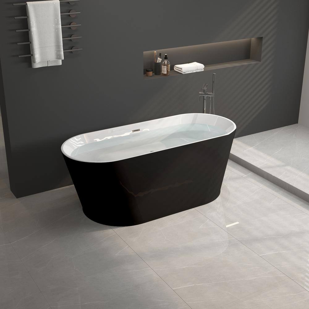 Reviews for LORDEAR Matte Black 59 in. x 30 in. Acrylic Freestanding ...
