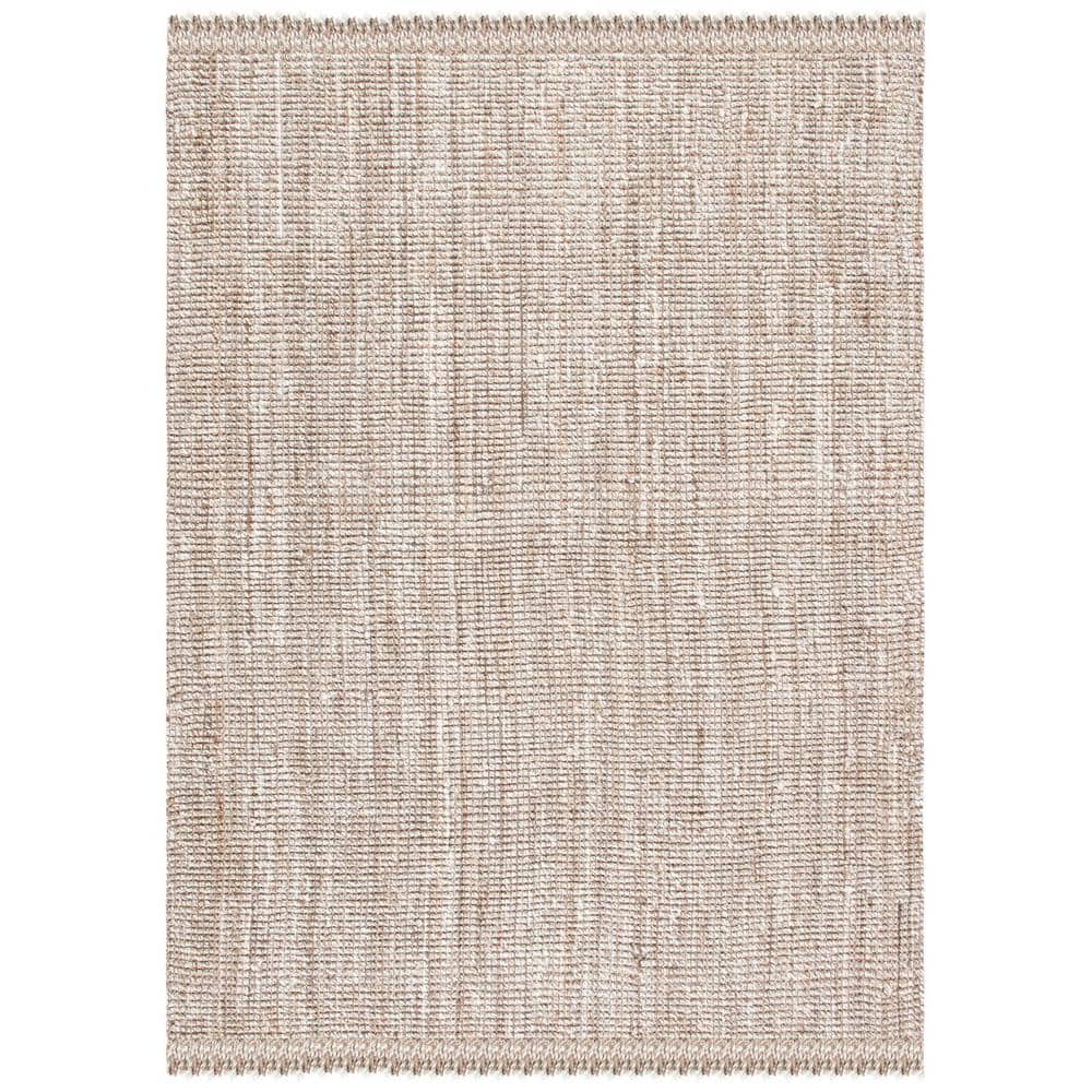 SAFAVIEH Natural Fiber Gray/Beige 8 ft. x 10 ft. Woven Thread Area Rug ...