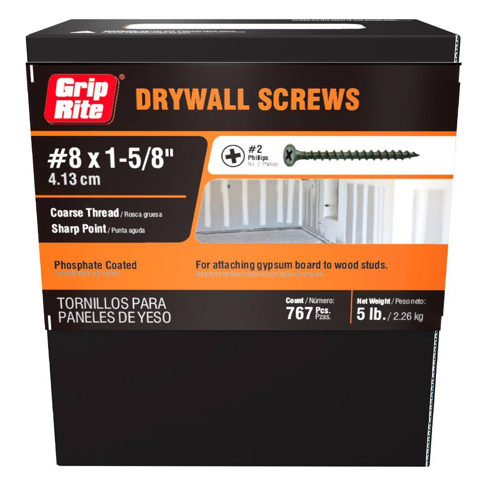 Reviews for Grip-Rite #8 x 1-5/8 in. #2 Phillips Bugle Head Coarse ...