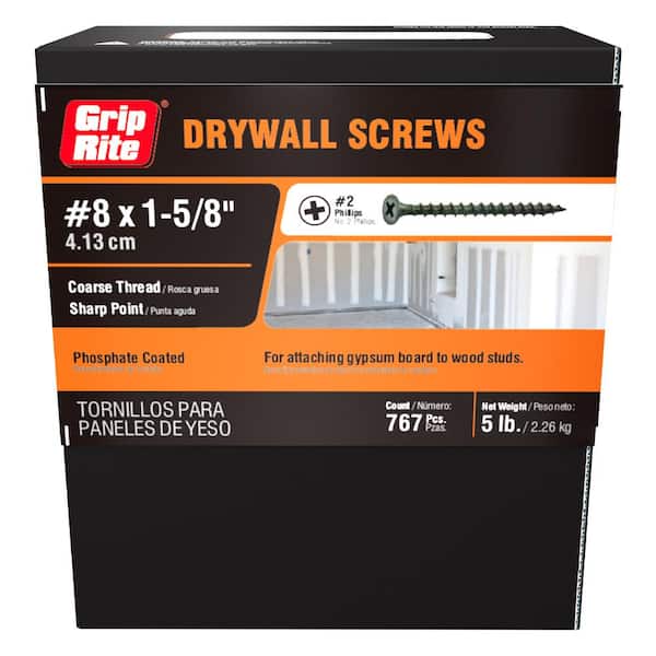 Reviews for Grip-Rite #8 x 1-5/8 in. #2 Phillips Bugle Head Coarse ...