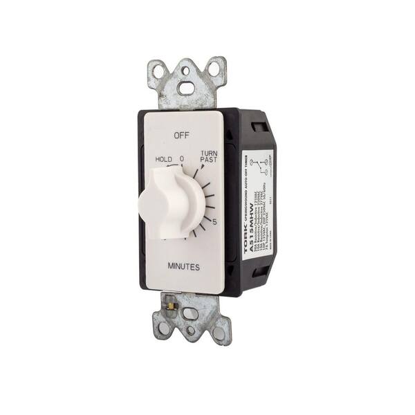 Tork 15 Minute Spring Wound Auto Off In-Wall Timer with Hold, White A515MHW