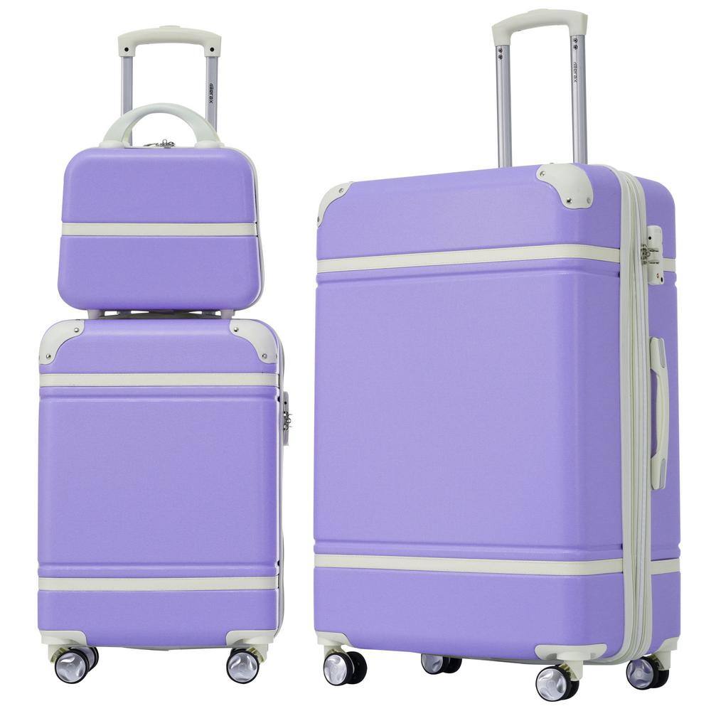 Merax Purple Lightweight 3-Piece Expandable ABS Hardshell Spinner 20 ...