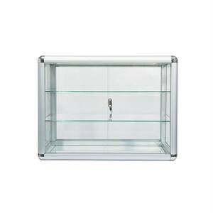 3-Tier Black Tempered Glass Counter Top Display Cabinet Decorative Box ...
