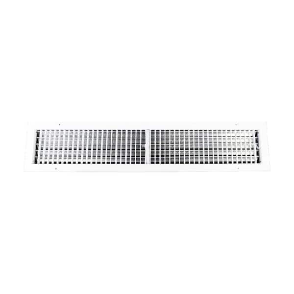 ACLAMINAIRE 36 in. x 6 in. Aluminum Adjustable Wall Register in White L ...