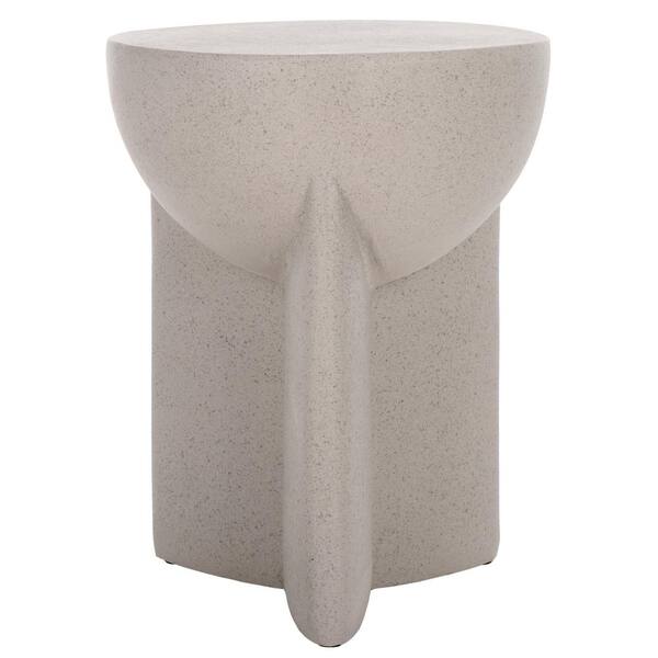 SAFAVIEH Vidette 18 in. Gray Round Concrete End Table ACC2800B - The ...
