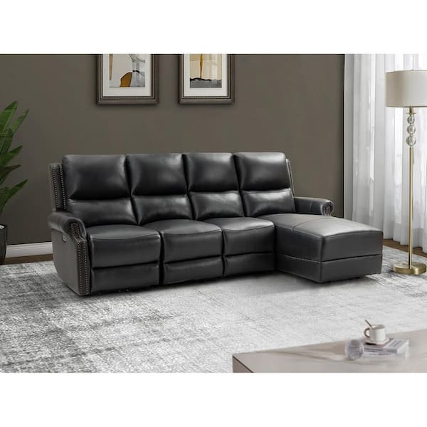 Leather Nailhead Sectional Sofa | Baci Living Room