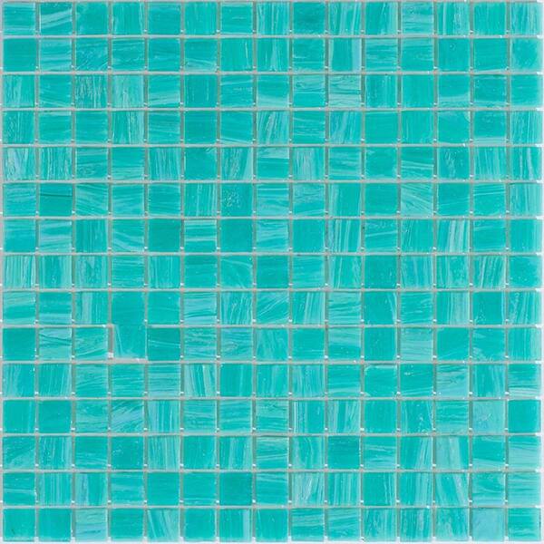 Apollo Tile Celestial 4" x 6" Glossy Persian Green Glass Mosaic Uniform square Wall & Floor ...
