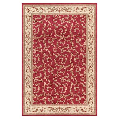 Concord Global Trading Jewel Veronica Red 5 ft. x 8 ft. Area Rug 43905