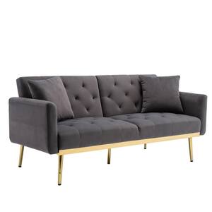 Morden Fort Velvet Futon Sofa Bed for Living Room, 68 in. in W ...