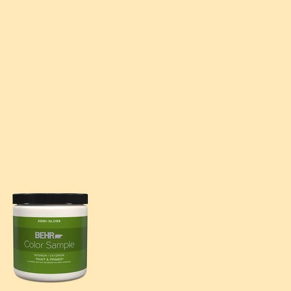 BEHR PREMIUM PLUS 8 oz. #320A-3 Cornsilk Semi-Gloss Interior/Exterior ...