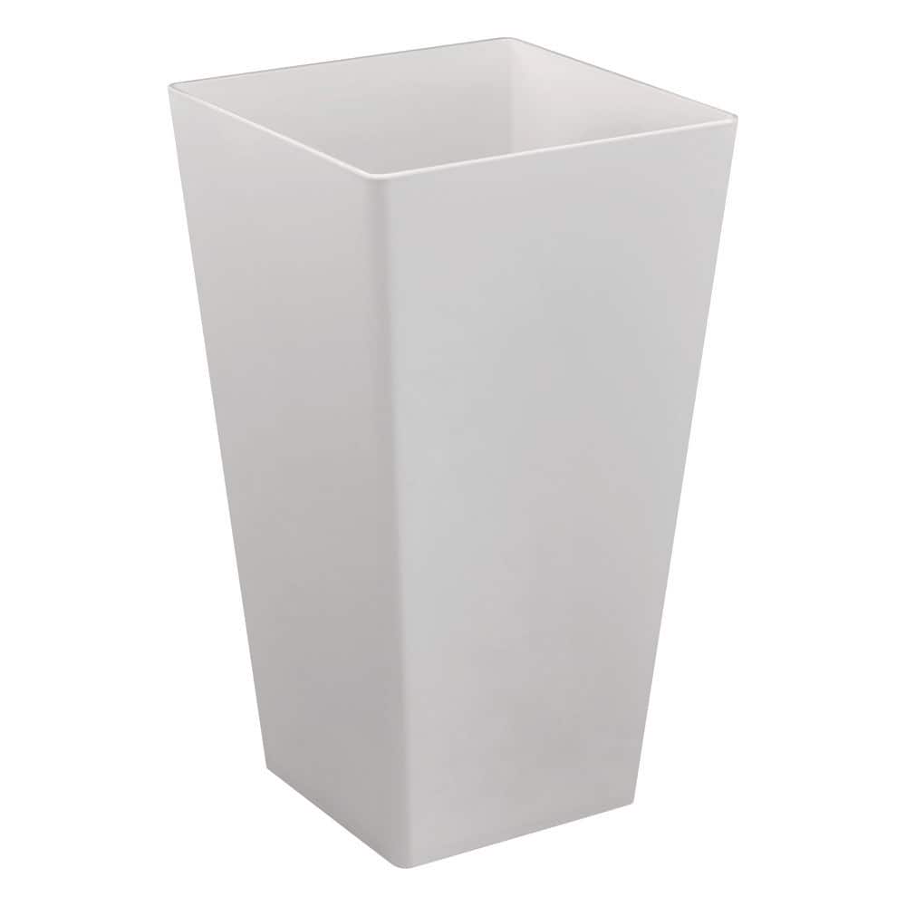 Vigoro 11.5 in. Harmony Modern Matte White Plastic Square Planter (11.5 ...
