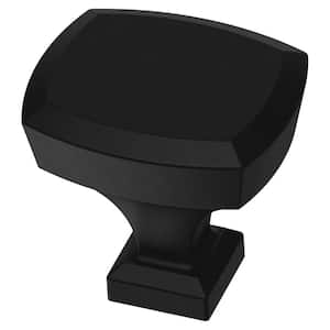 Liberty Beveled 1-1/4 in. (32 mm) Matte Black Rectangle Cabinet Knob ...