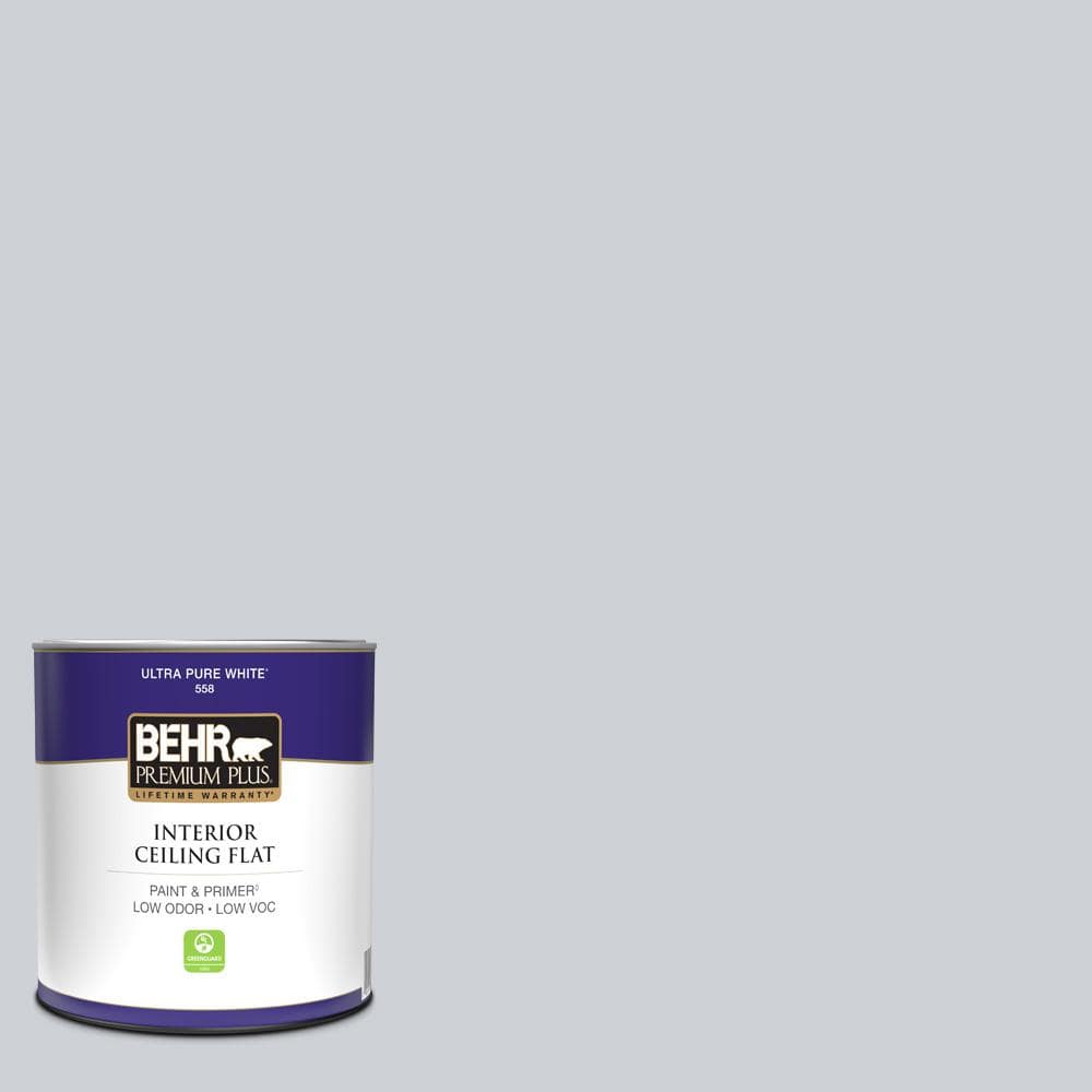 BEHR PREMIUM PLUS 1 qt. #MQ3-61 Moonlit Snow Ceiling Flat Interior ...
