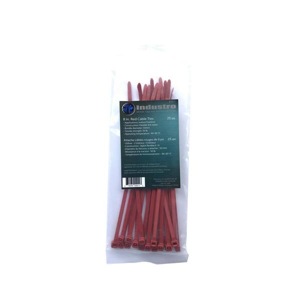 8 in. Red Cable Ties (25-Pack)-911 - The Home Depot