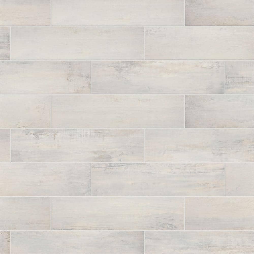 Florida Tile Home Collection Serene Wood Cream 6 in. x 24 in. Porcelain ...