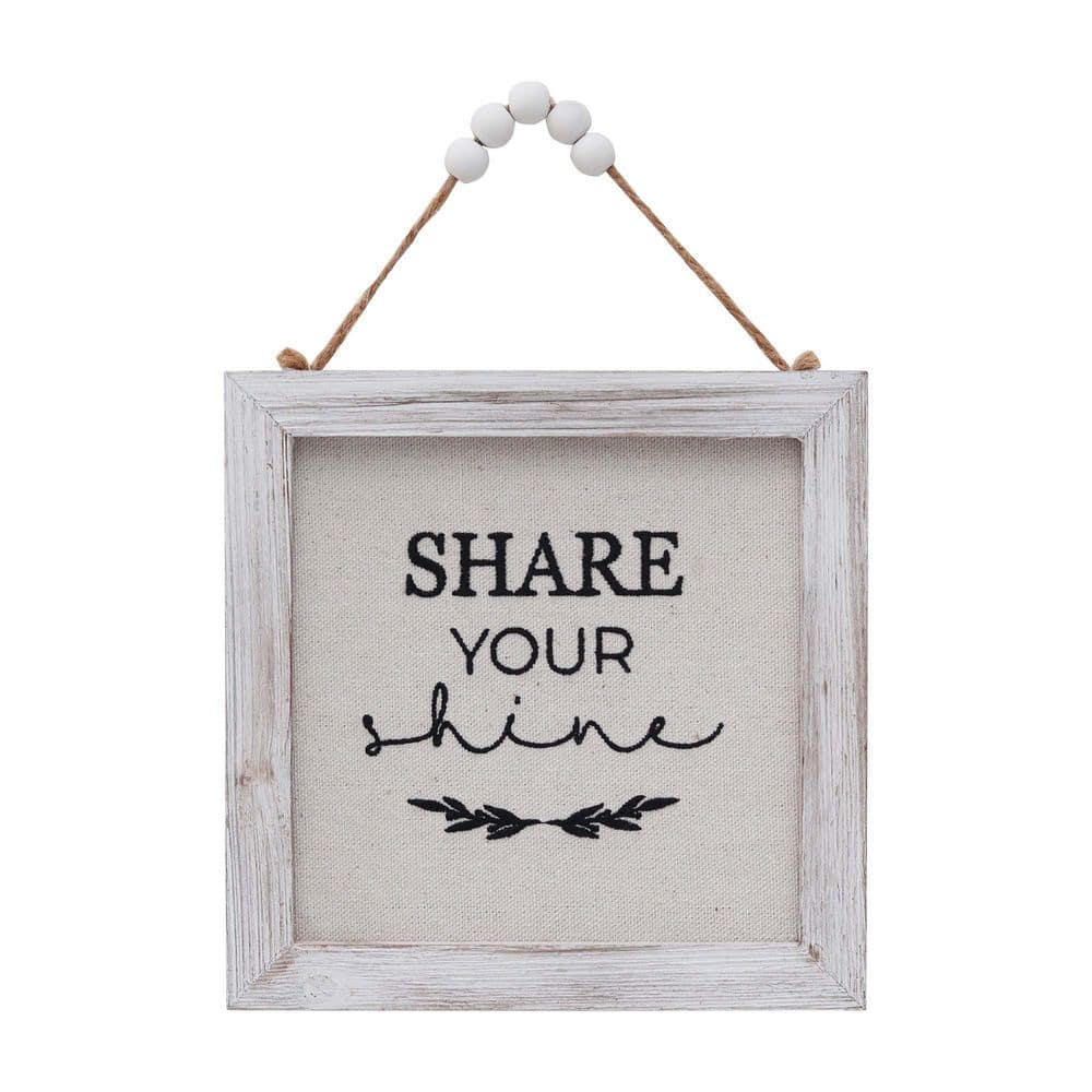 PARISLOFT Share Your Shine White Wood Wall Decorative Sign UH441 - The ...