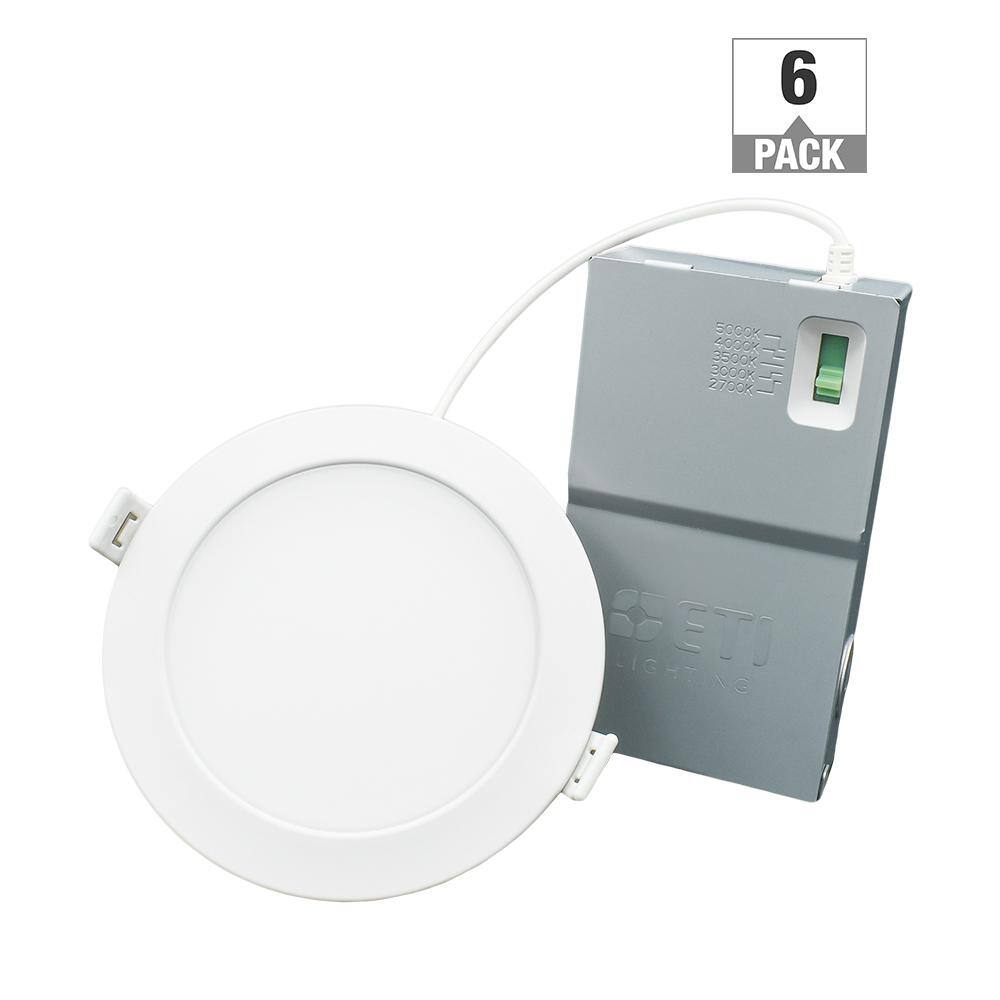 ETI LIGHTING Altair 4in. Canless Downlight 120-277 Volt Integrated LED Recessed Light Trim 800 ...