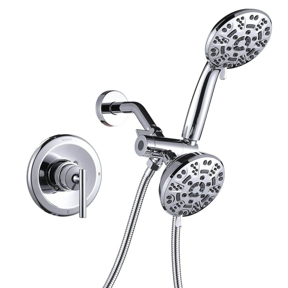 WOWOW Single-Handle 7-Spray Shower Faucet 1.8 GPM with Dual Shower ...