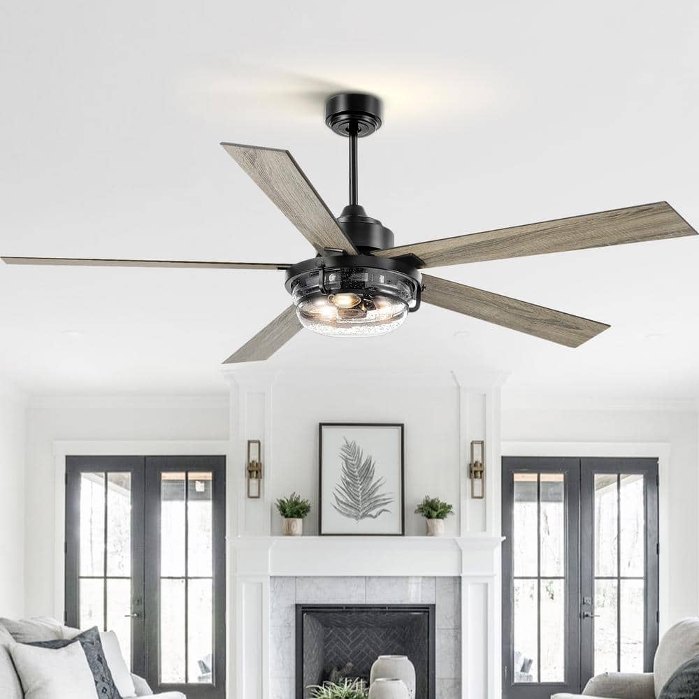 Sky Hog Kathy 60 in. Indoor Matte Black Ceiling Fan with Remote and ...