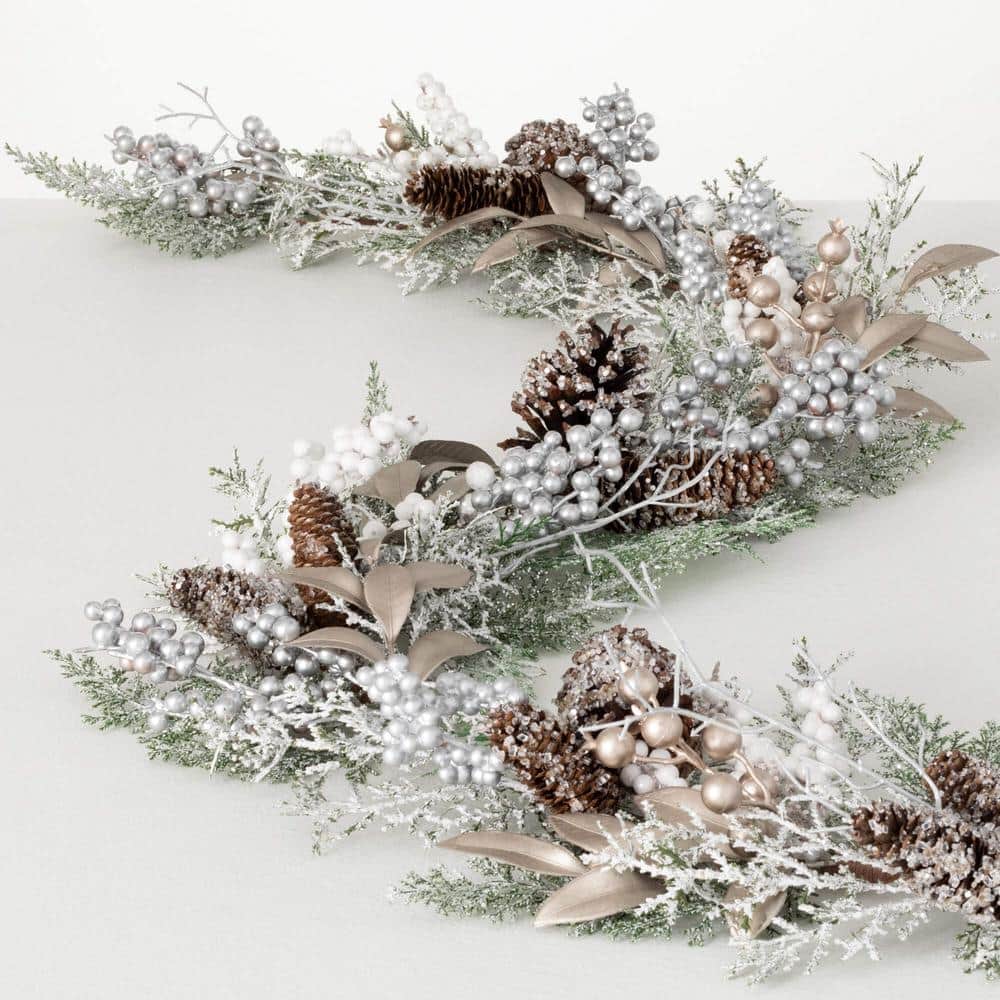 SULLIVANS 5 ft. Frosted Berry Garland, Multicolored Christmas Garland ...