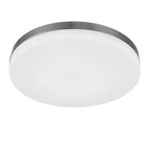 Commercial Electric Flexinstall LED 12 in. Brushed Nickel Edge to Edge ...
