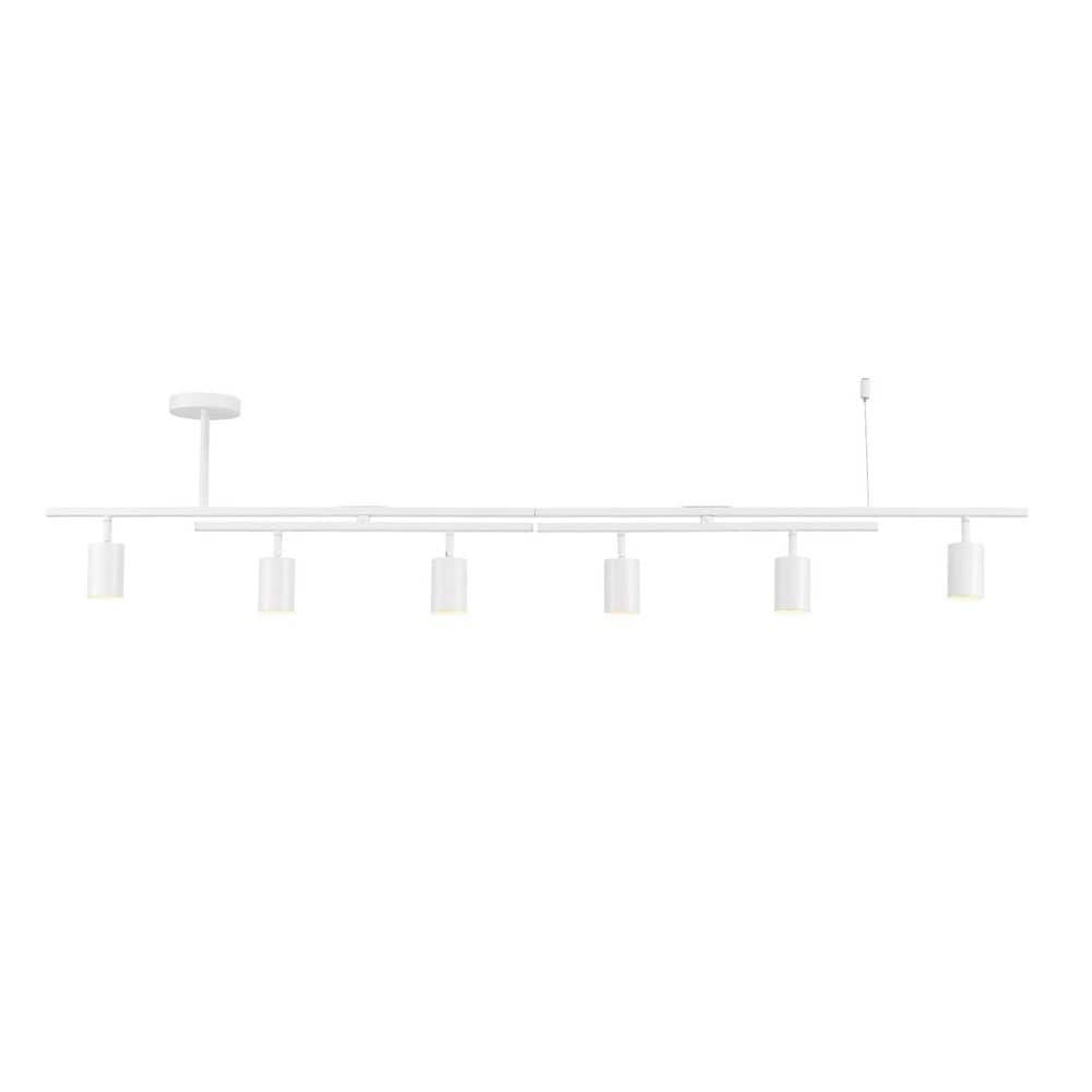 Globe Electric West 5.3 ft. 6-Light Matte White Ceiling Mounted Hard ...