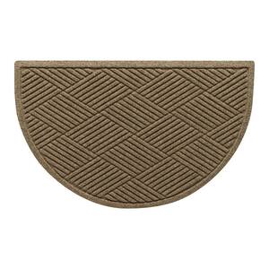 Waterhog Diamonds Dark Brown 24 in. x 39 in. PET Polyester Half Round ...