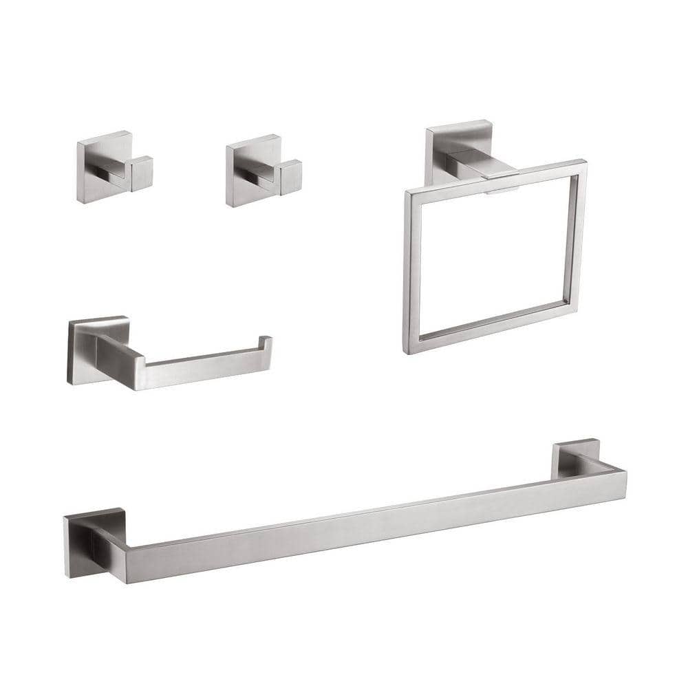 SANFANGIE WZ 5-Piece Bath Hardware Set with Mounting Hardware in ...