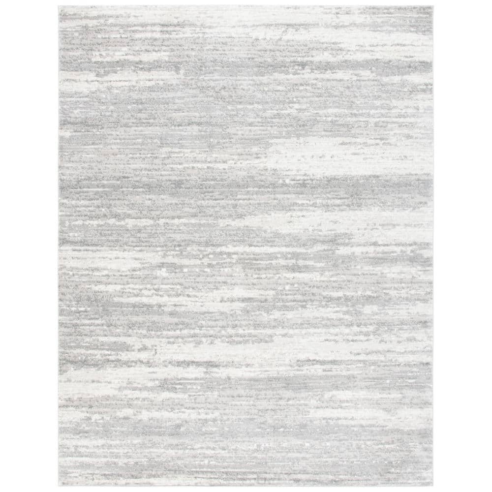 SAFAVIEH Skyler Light Gray/Ivory 8 ft. x 10 ft. Abstract Striped Area ...