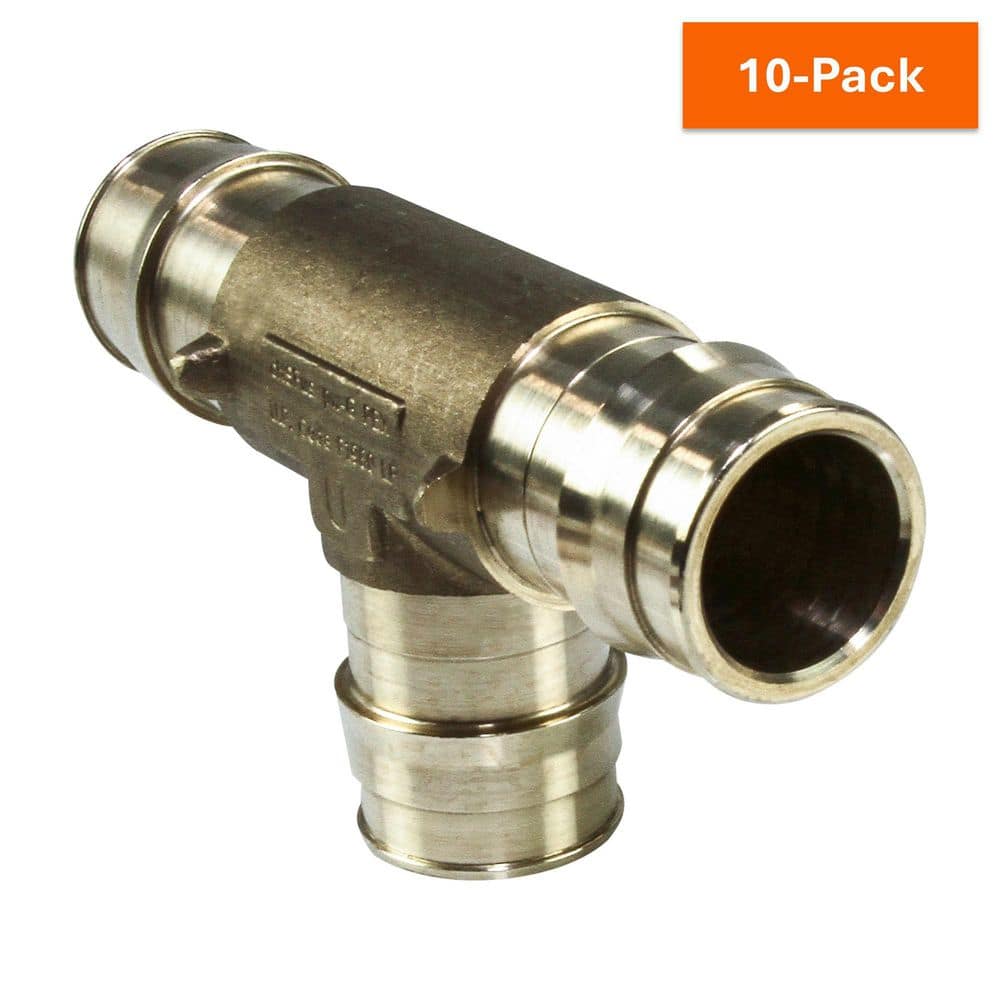 Uponor ProPEX 1 in. PEX-A Expansion Barb Lead-Free Brass Tee (10-Pack ...