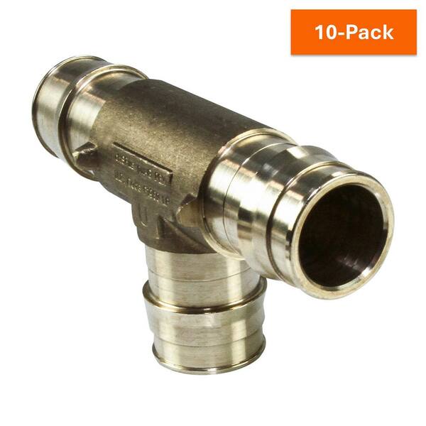 Uponor ProPEX 1 in. PEX-A Expansion Barb Lead-Free Brass Tee (10-Pack) LF4701010 - The Home Depot