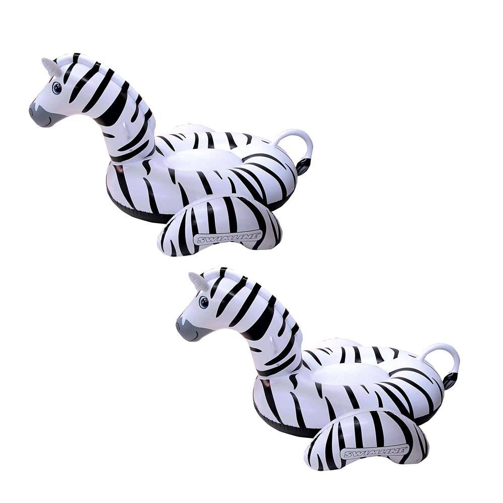 SWIMLINE Black/White Zebra 2-Person Ride-On Inflatable Swimming Pool ...