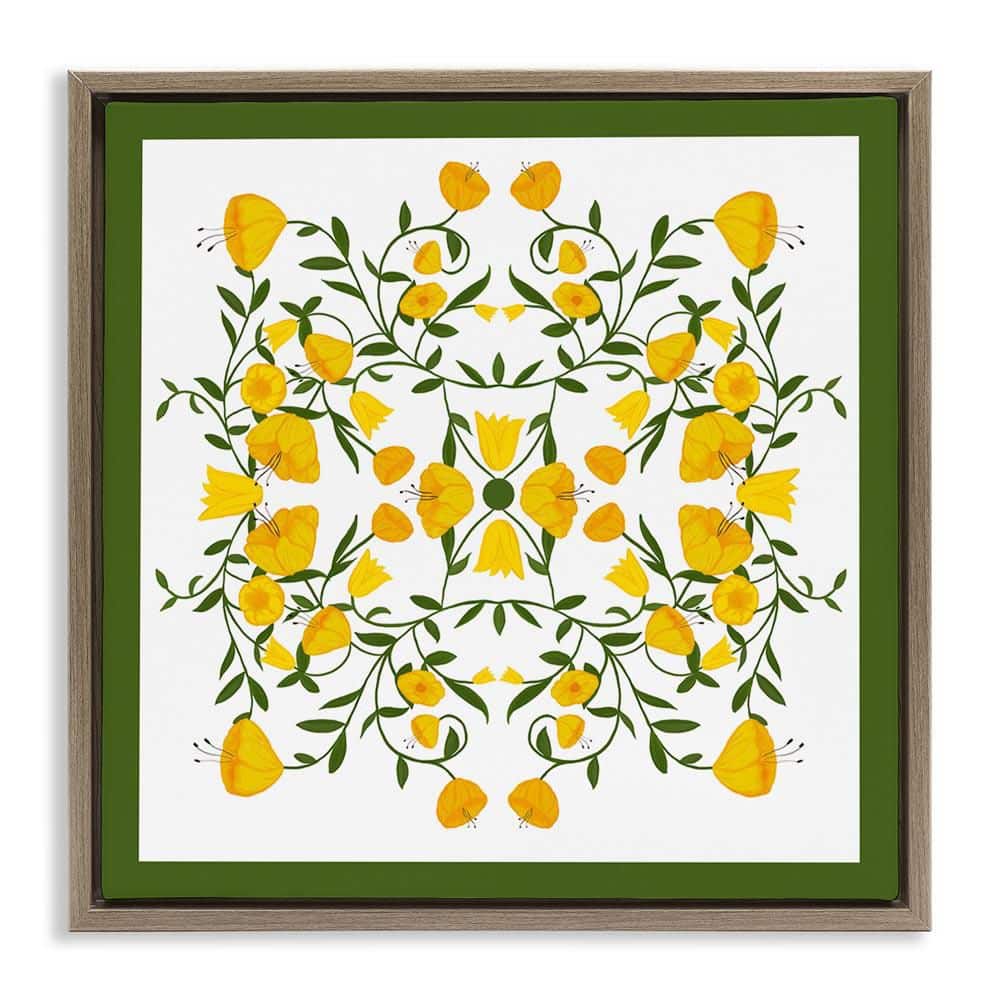 Stupell Industries Golden Blooms Symmetry by Michelle Ingari Designs ...