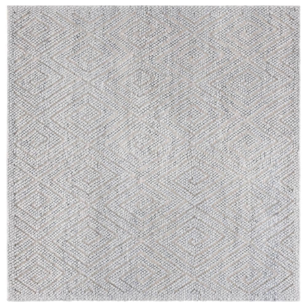 SAFAVIEH Natura 6 ft. x 6 ft. Gray Diamond Swirl Square Area Rug ...