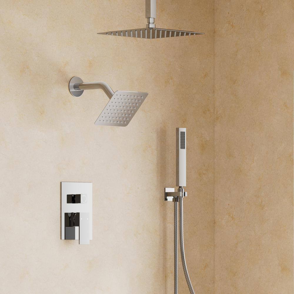 Reviews for CRANACH 3-Spray Square Ceiling Mount 10 and 6 in. Dual and ...