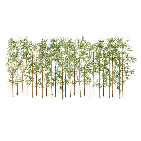 DR.Planzen 5 ft. Artificial Bamboo Tree 24 Pack Fake Plant with Silk Leaves Real Wood Trunk for ...