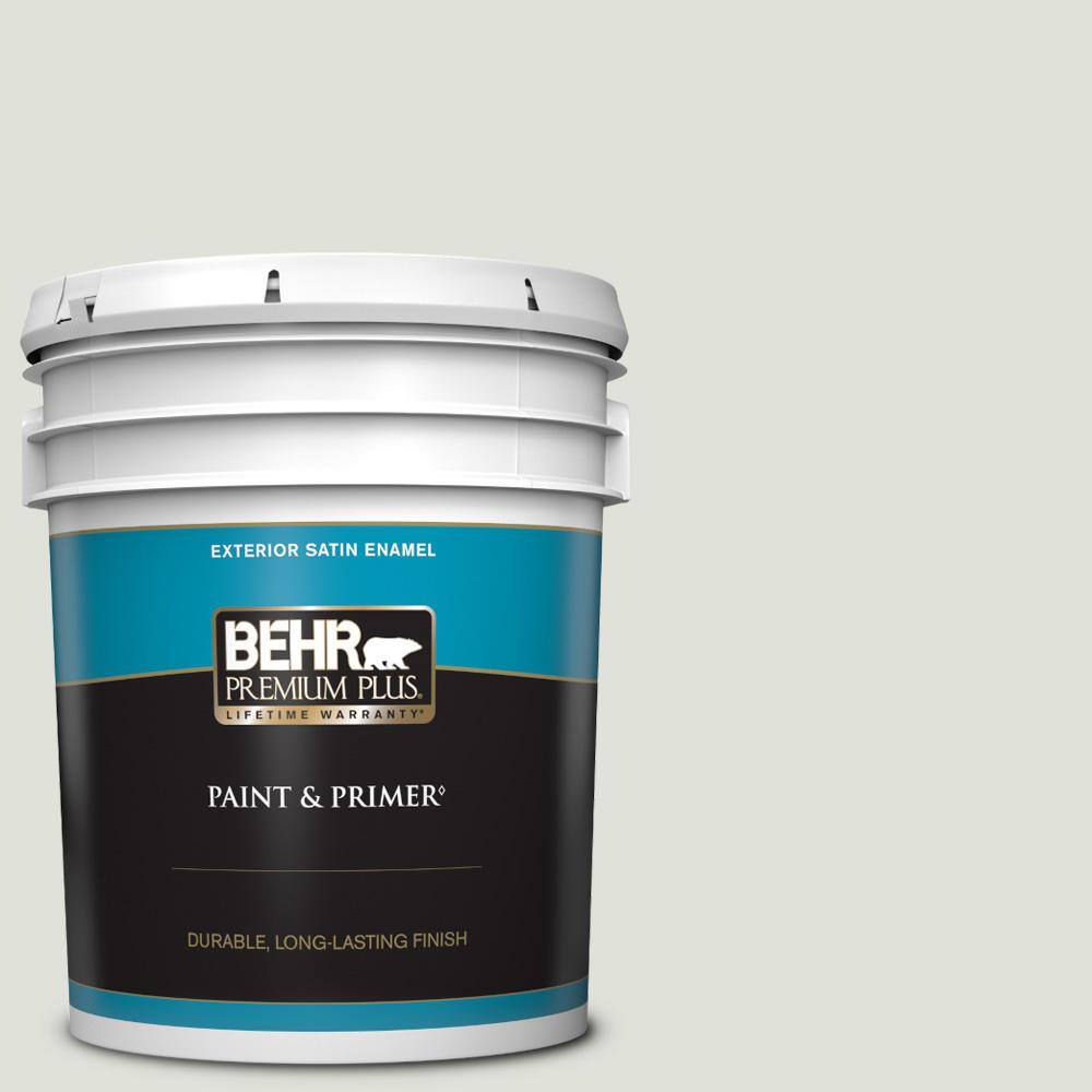 BEHR PREMIUM PLUS 5 gal. #MQ3-45 Looking Glass Satin Enamel Exterior ...