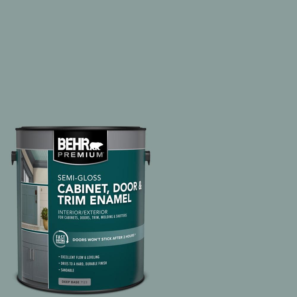 BEHR PREMIUM 1 gal. #HDC-AC-23 Provence Blue Semi-Gloss Enamel Interior ...
