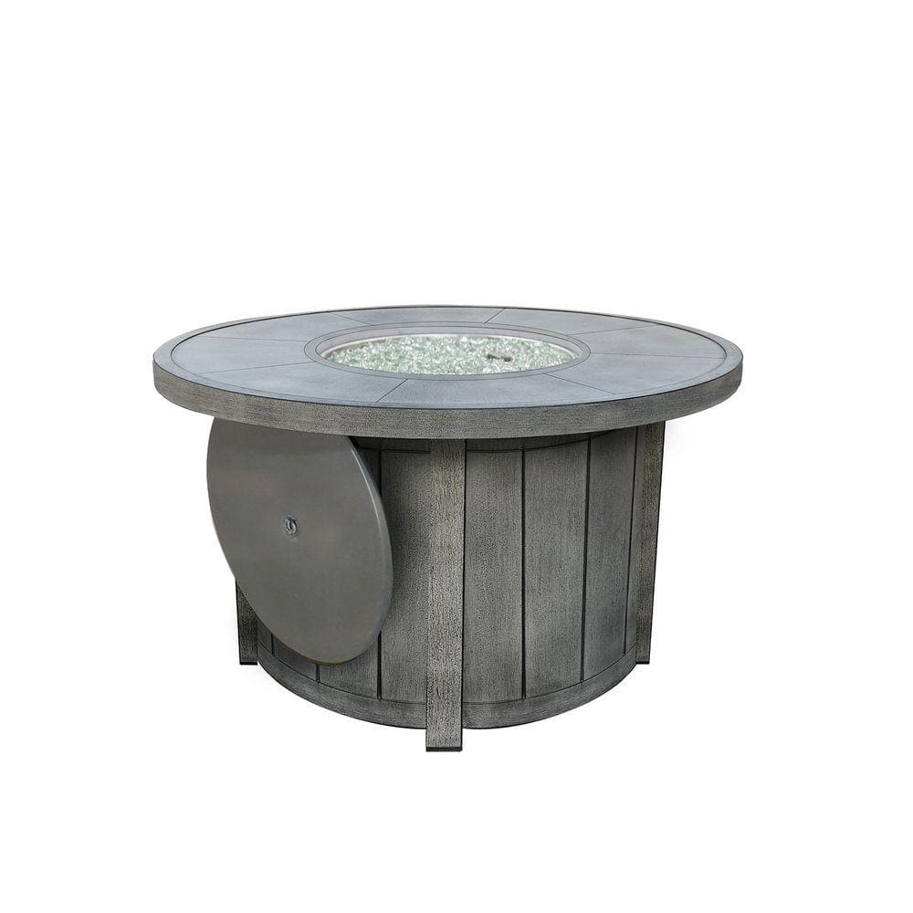 Sunbeam Boa Grey Round Brushed Aluminum Fire Pit Table 9102-Grey - The ...