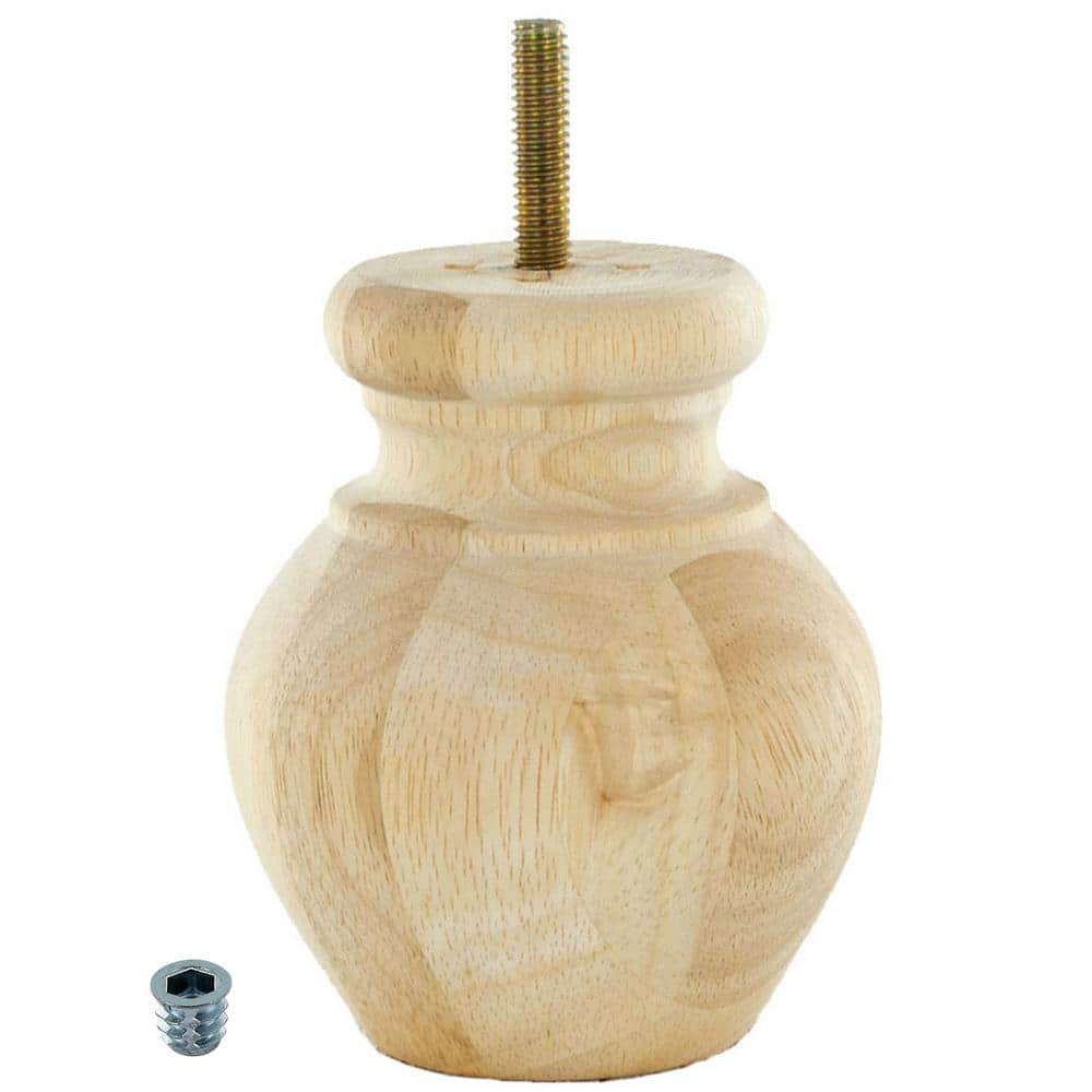 American Pro Decor 4 in. x 3-1/8 in. Unfinished Solid Hardwood Round ...