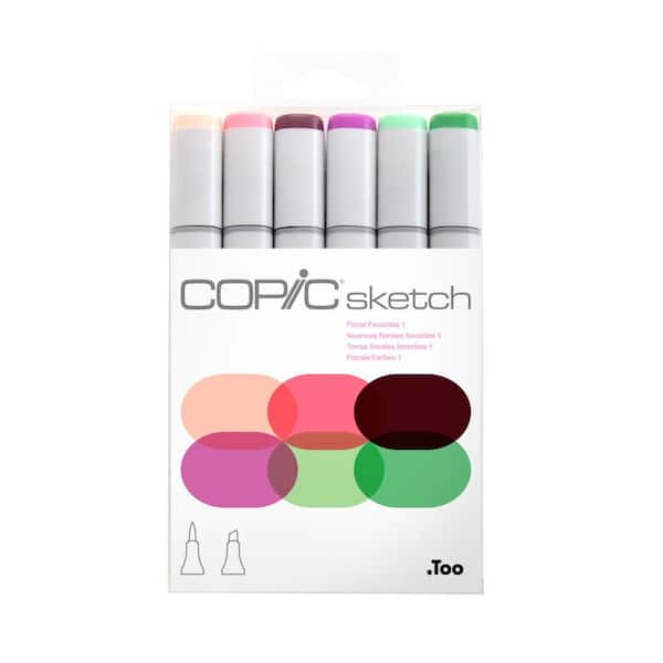 Copic Sketch Marker Set, Floral Favorites 1, (6-Colors) 040097 - The ...