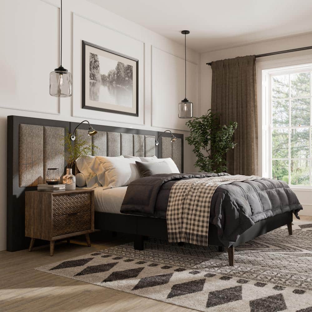 Furniture of America Thease Brown Wood Frame Queen Panel Bed with ...