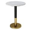 Simpli Home Evans Modern 16 in. Wide Metal Marble Side Table in White ...
