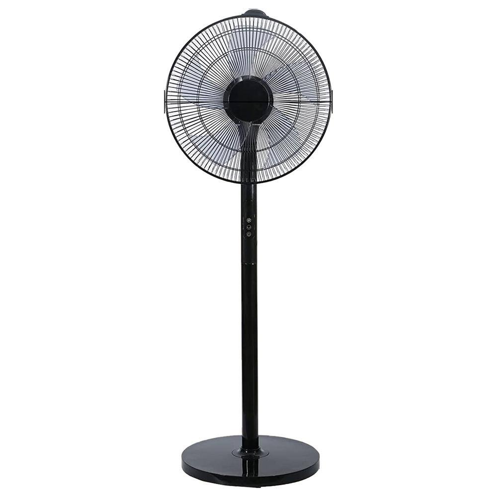 Amucolo 49.5 in. Oscillating Adjustable 12-Levels Speed Black Pedestal ...