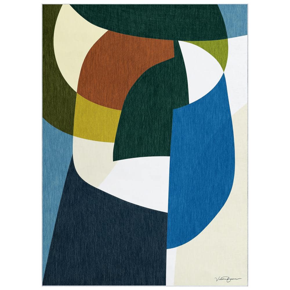 Empire Art Direct Multi-Colored 8 ft. x 10 ft. Melding forms I Washable ...